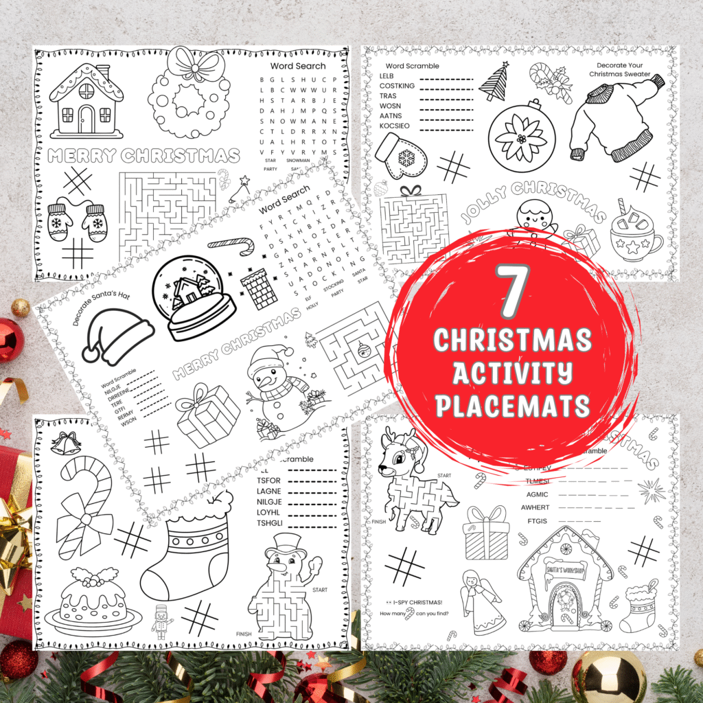 Kids Christmas Activity Mats: Fun for the Holidays