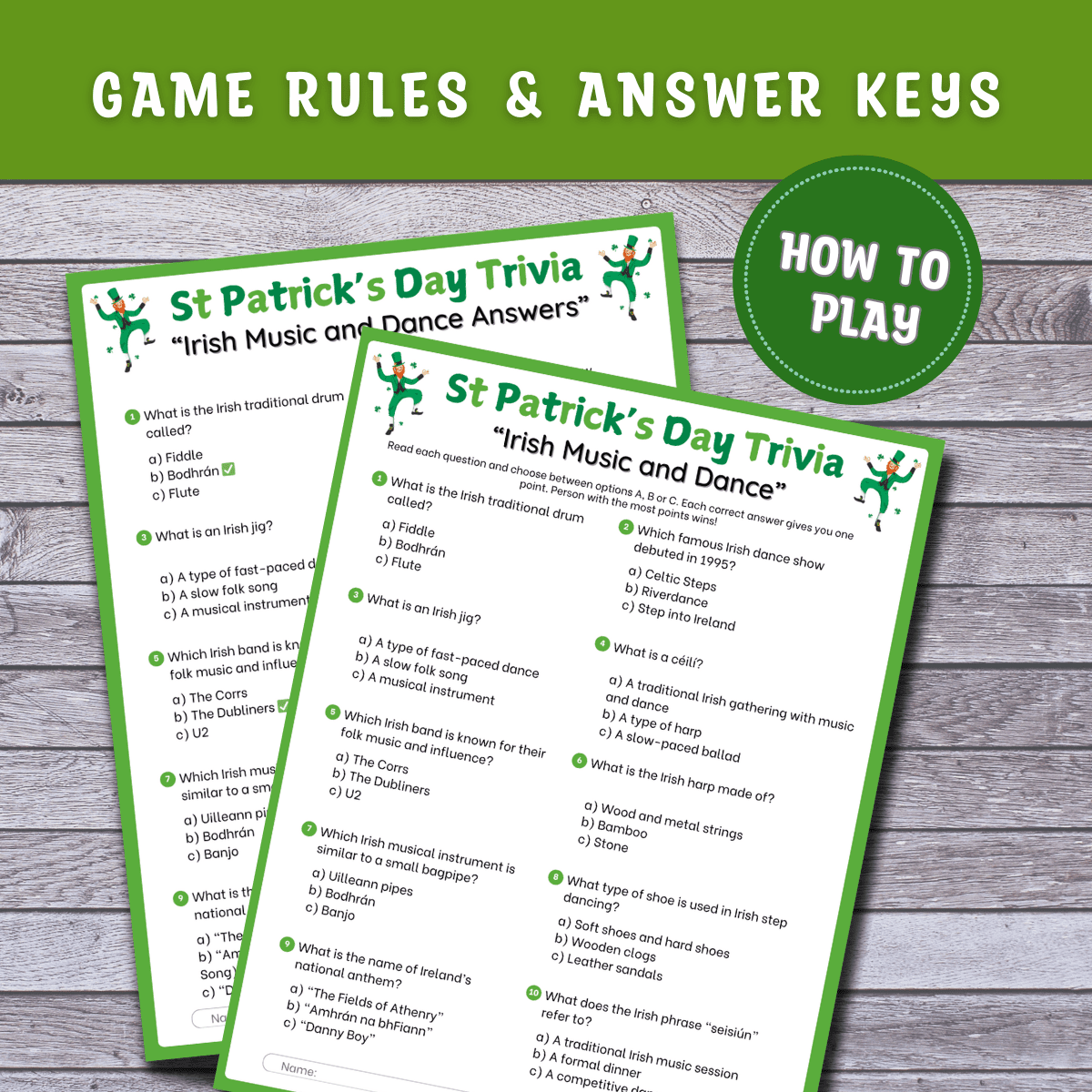 1980s 5 Second Game Printable – Retro 80s Party Game