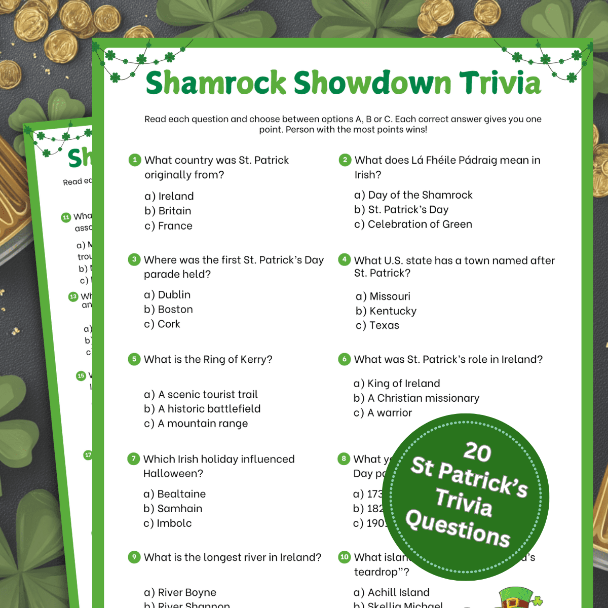 1980s 5 Second Game Printable – Retro 80s Party Game